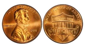 2011 Penny Value – Errors and Shield Design.